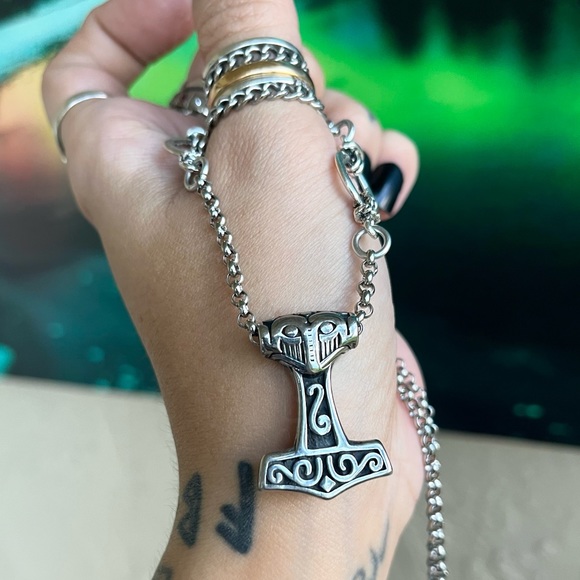 Silverskylight | Jewelry | Thor Hammer Necklace Stainless Steel ...